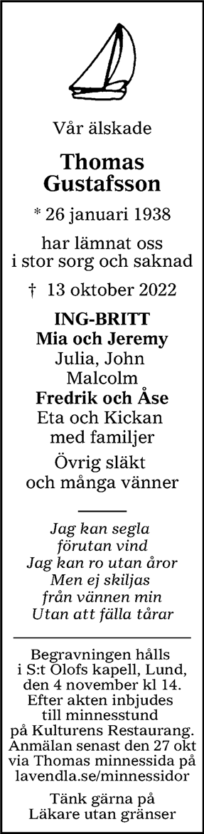 Till minne av Thomas Gustafsson | Lavendla