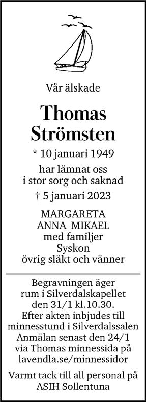 Till minne av Thomas Strömsten | Lavendla