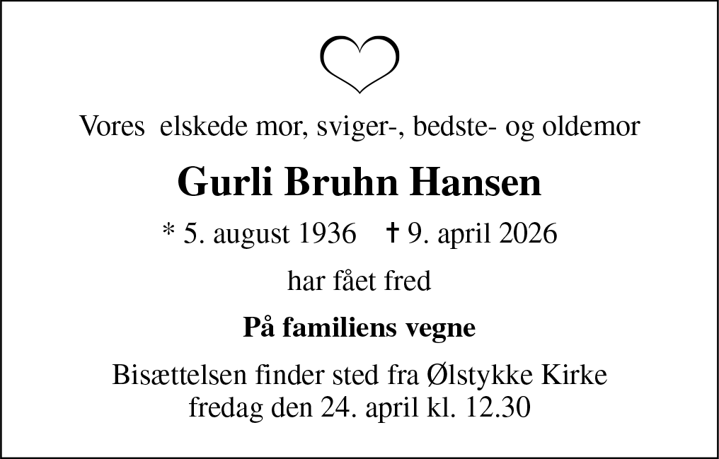 Til minde om Gurli Bruhn Hansen - Lavendla