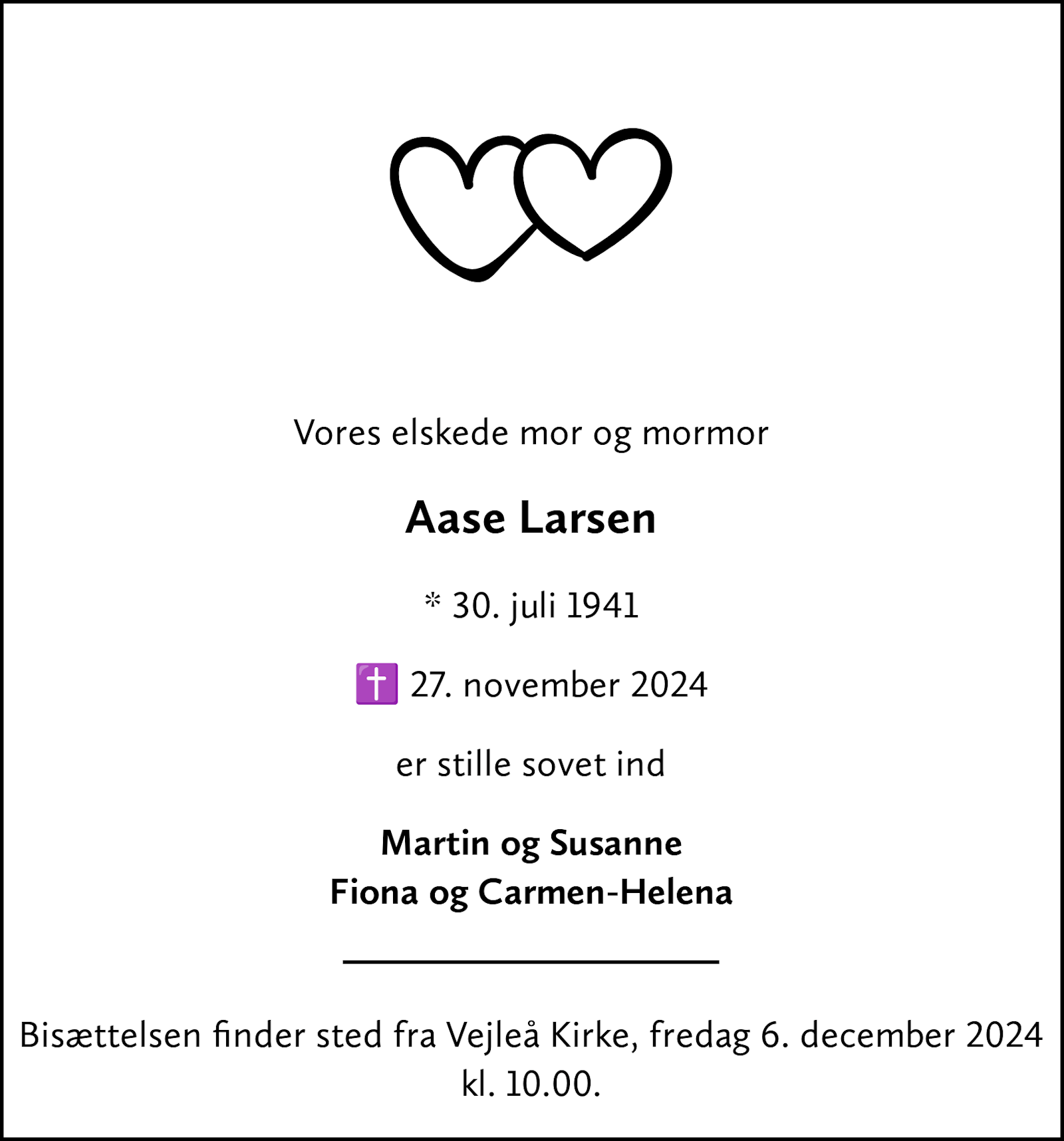 Til minde om Aase Larsen - Lavendla