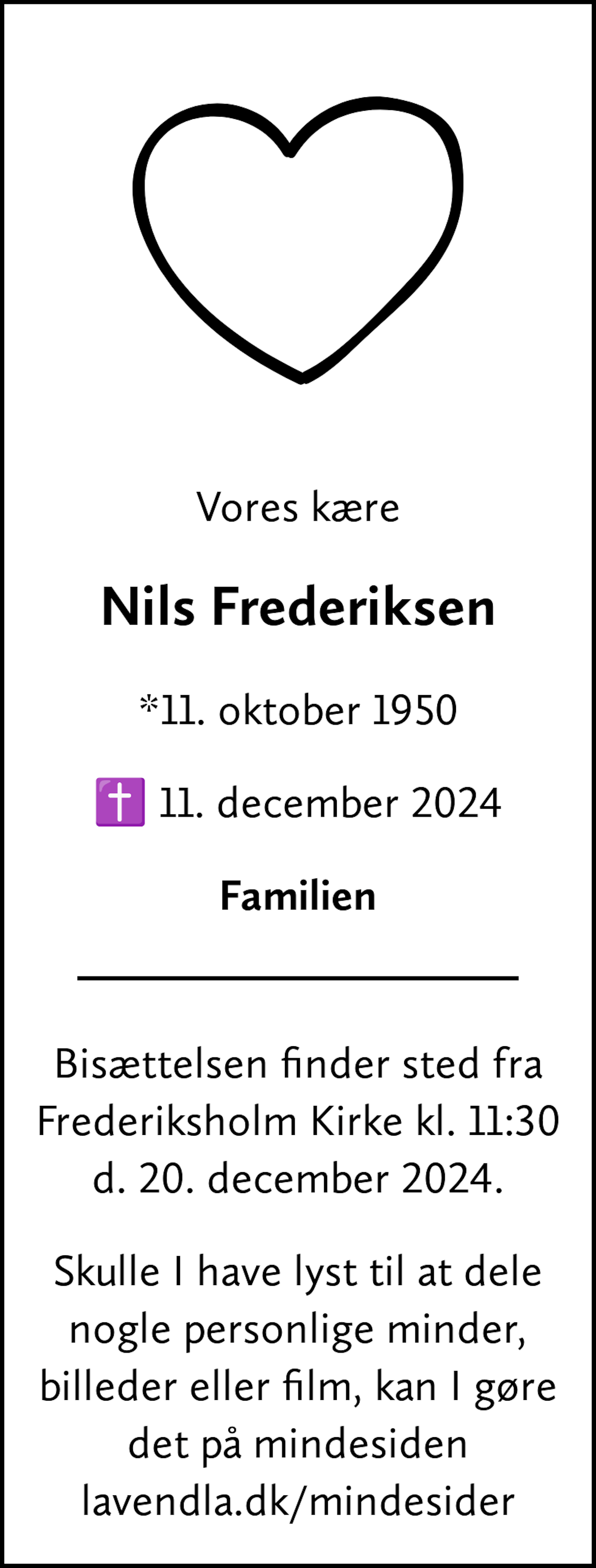 Til minde om Nils Frederiksen - Lavendla