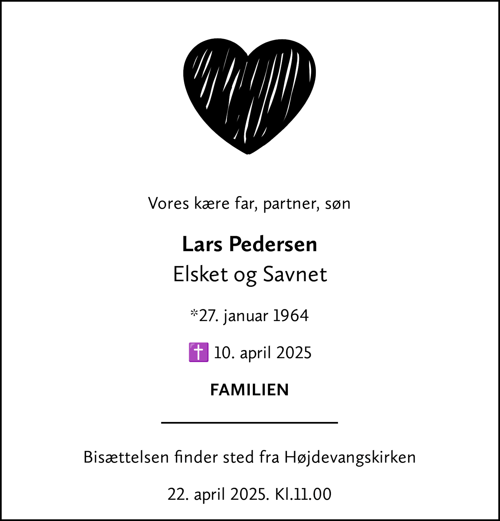 Til minde om Lars Pedersen - Lavendla