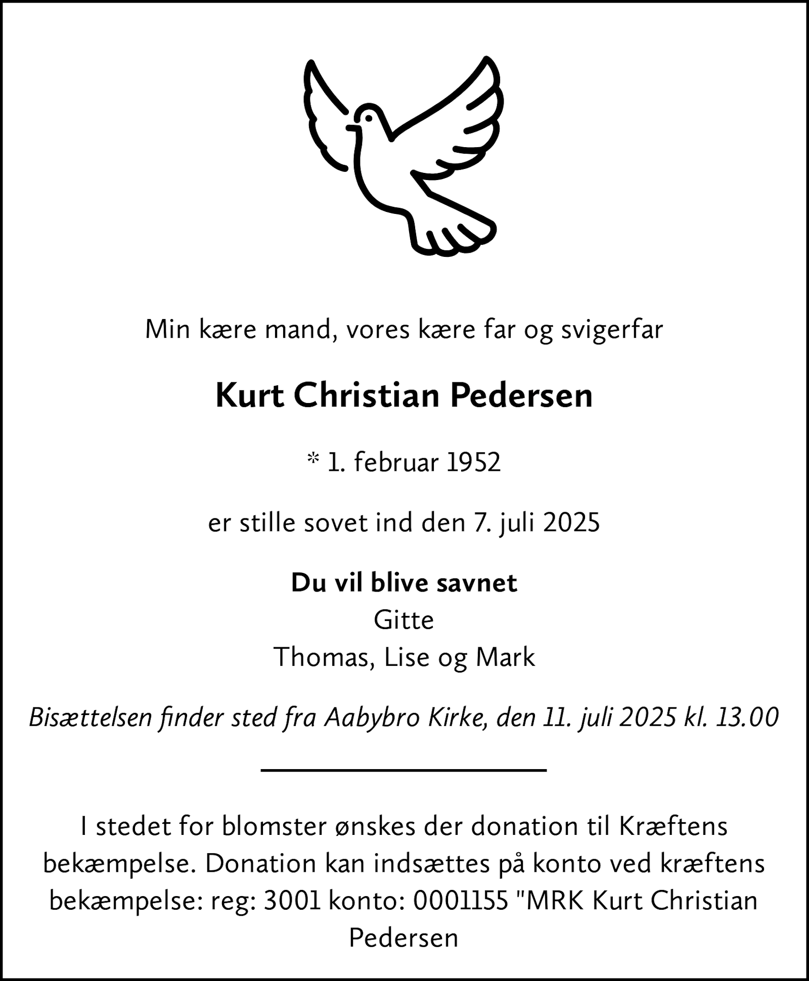 Til minde om Kurt Christian Pedersen - Lavendla